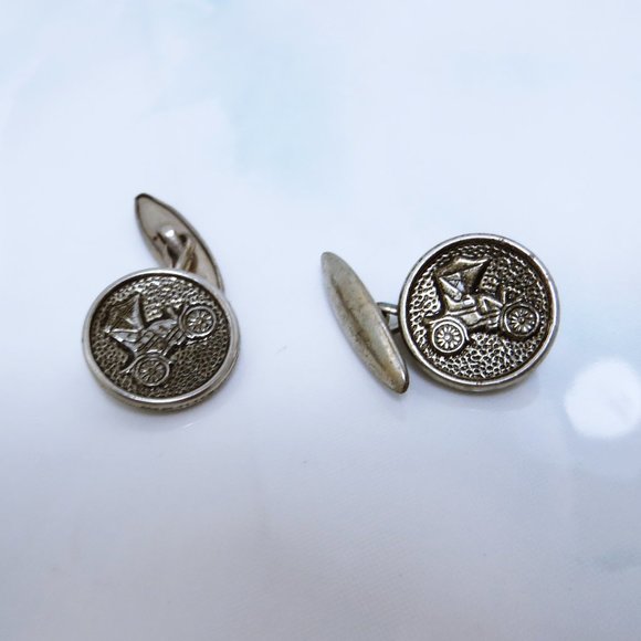Accessories | Vintage Silver Toned Round Button Style Antique Car Cuff ...